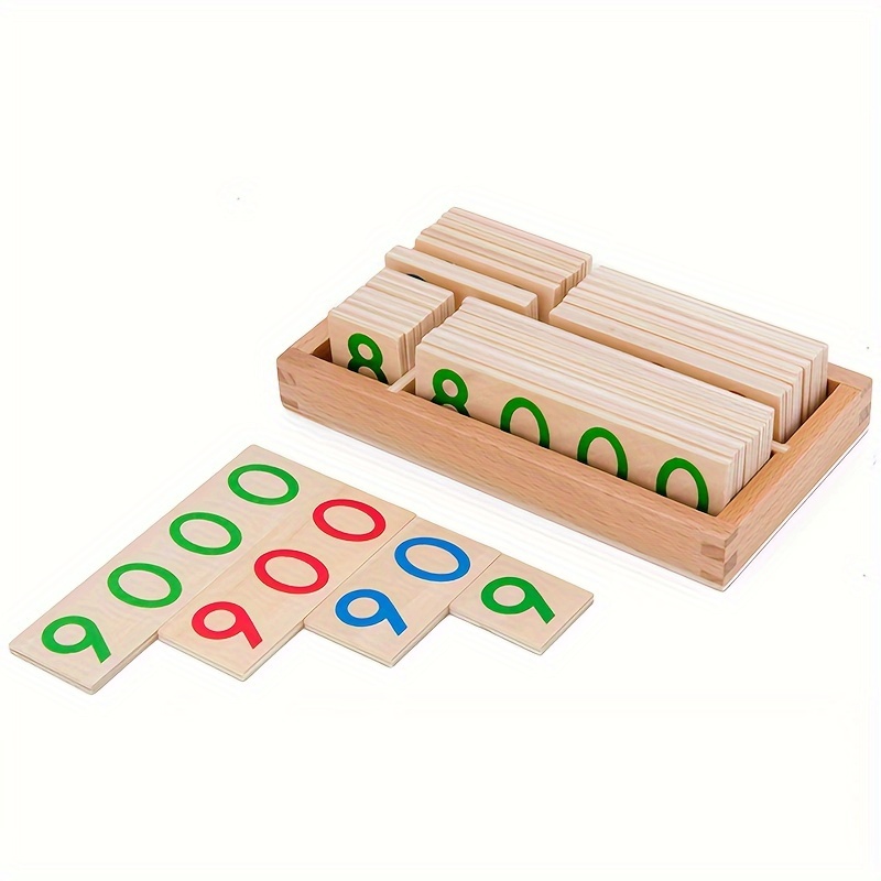 Wooden Number Cards Set Box (1 9000): Early - Temu