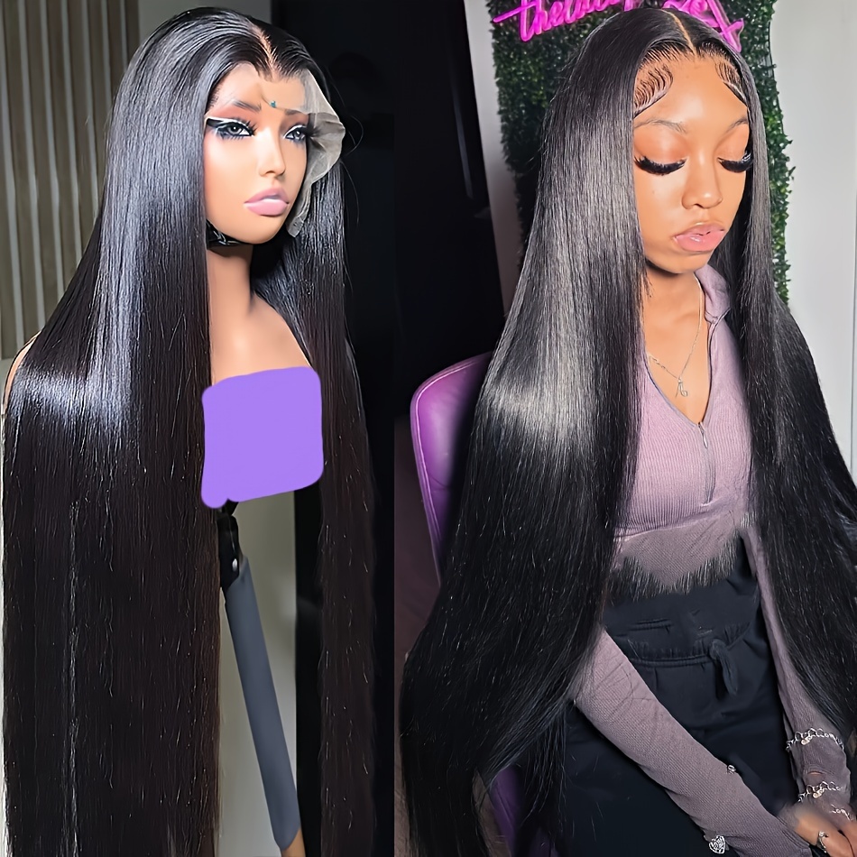 150% Hd Straight 13x4 Lace Front Human Hair Wig Transparent - Temu