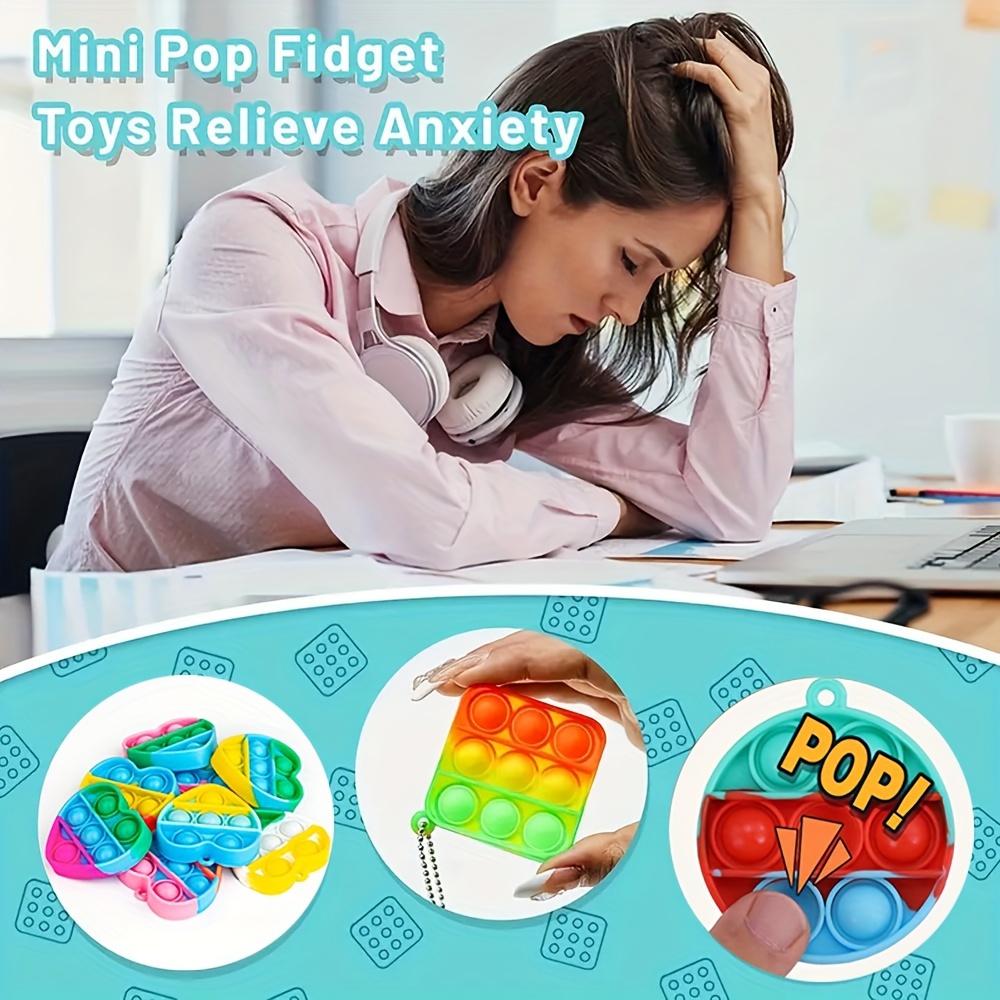 Party Favors Pop Fidget Keychain Mini Fidget Toys Birthday - Temu Canada