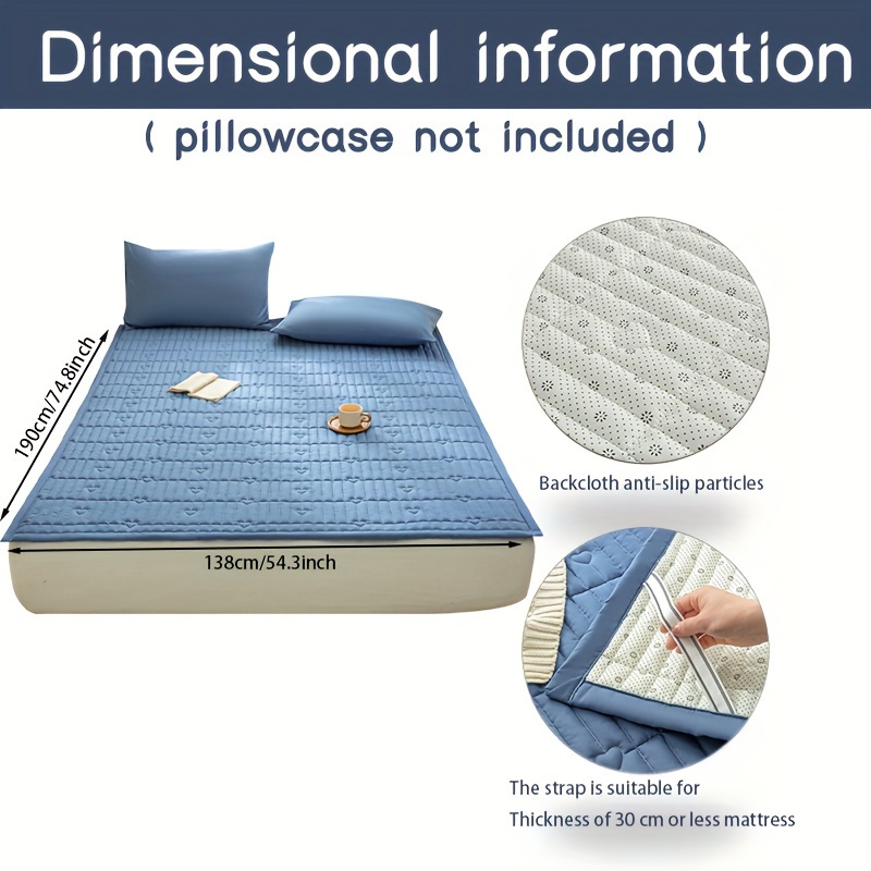 Quilted Solid Color Mattress (without Pillowcase) Love - Temu United ...