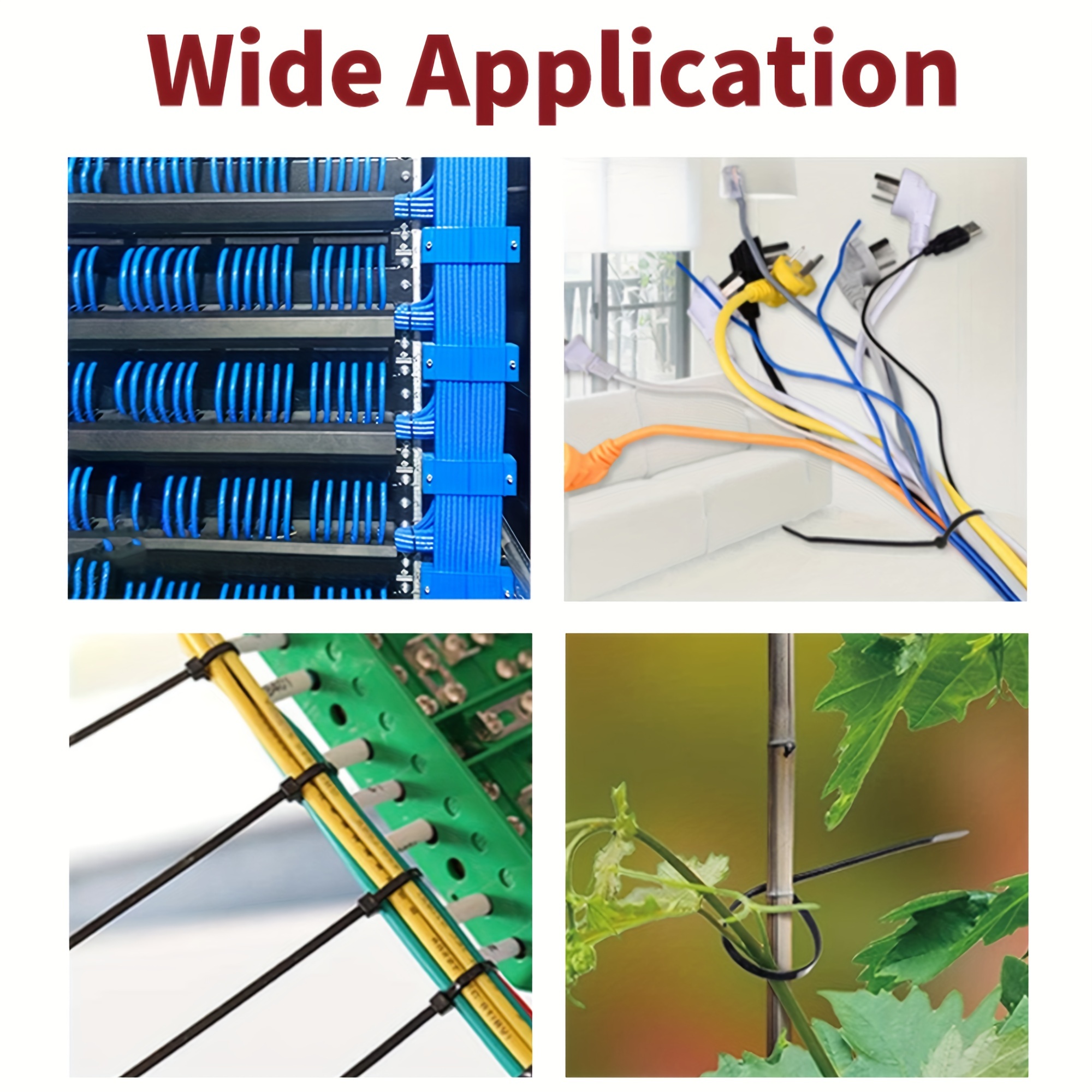 Cable Zip Ties Black Zip Ties Assorted Sizes Multi purpose - Temu Australia