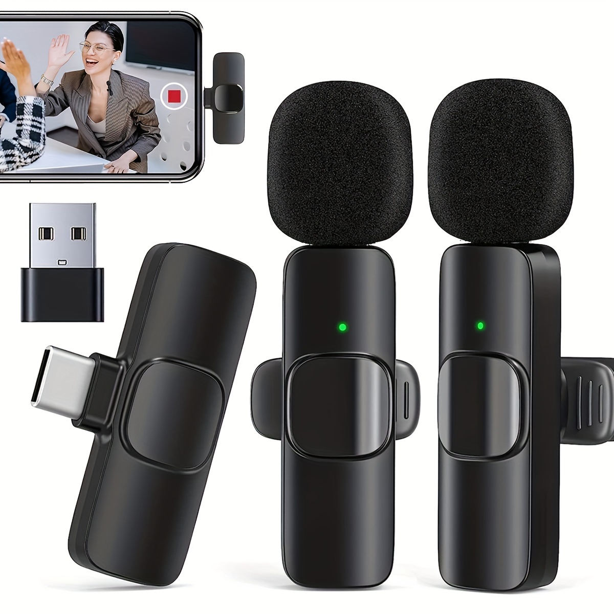Mini Wireless Lavalier Microphone With Usb Adapter For Iphone, Ipad ...