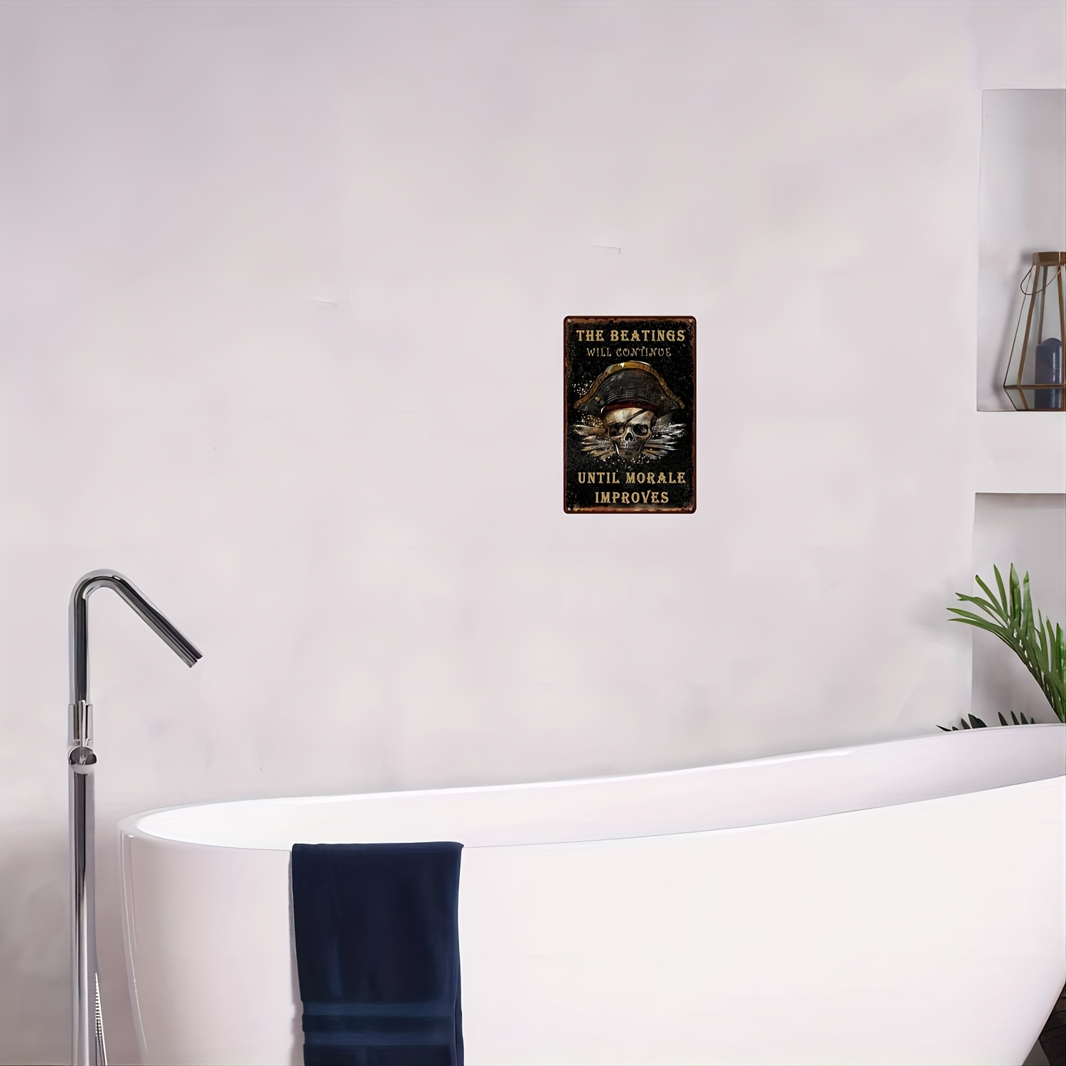 Iron Vintage Metal Sign - "the Beatings Will Continue Until Morale ...