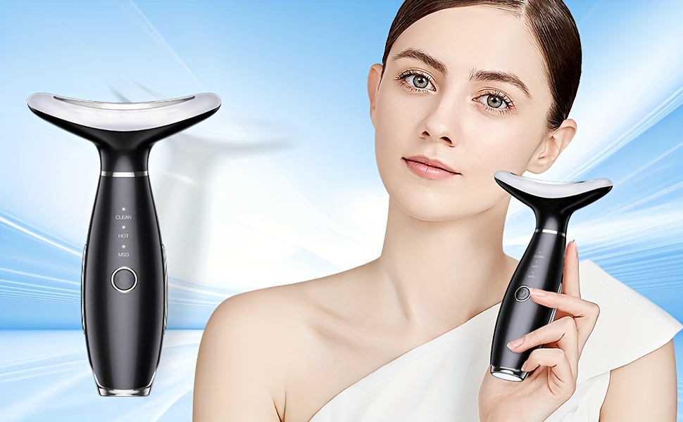 Rechargeable Facial Neck Beauty Device 3 Color Led Hot - Temu