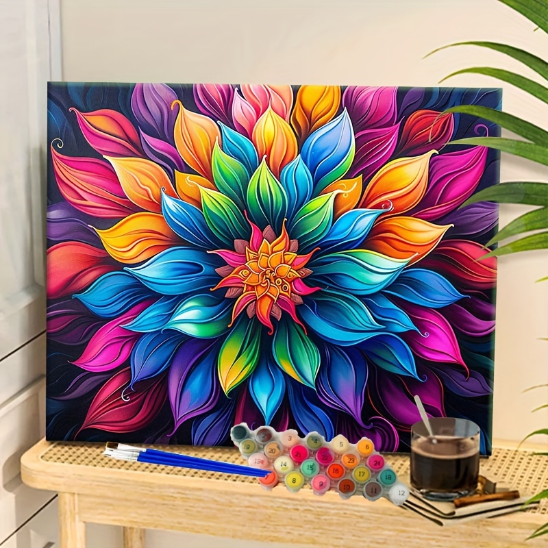 1pc Painting By Numbers 16x20inch Color Changing Flowers Diy Digital ...