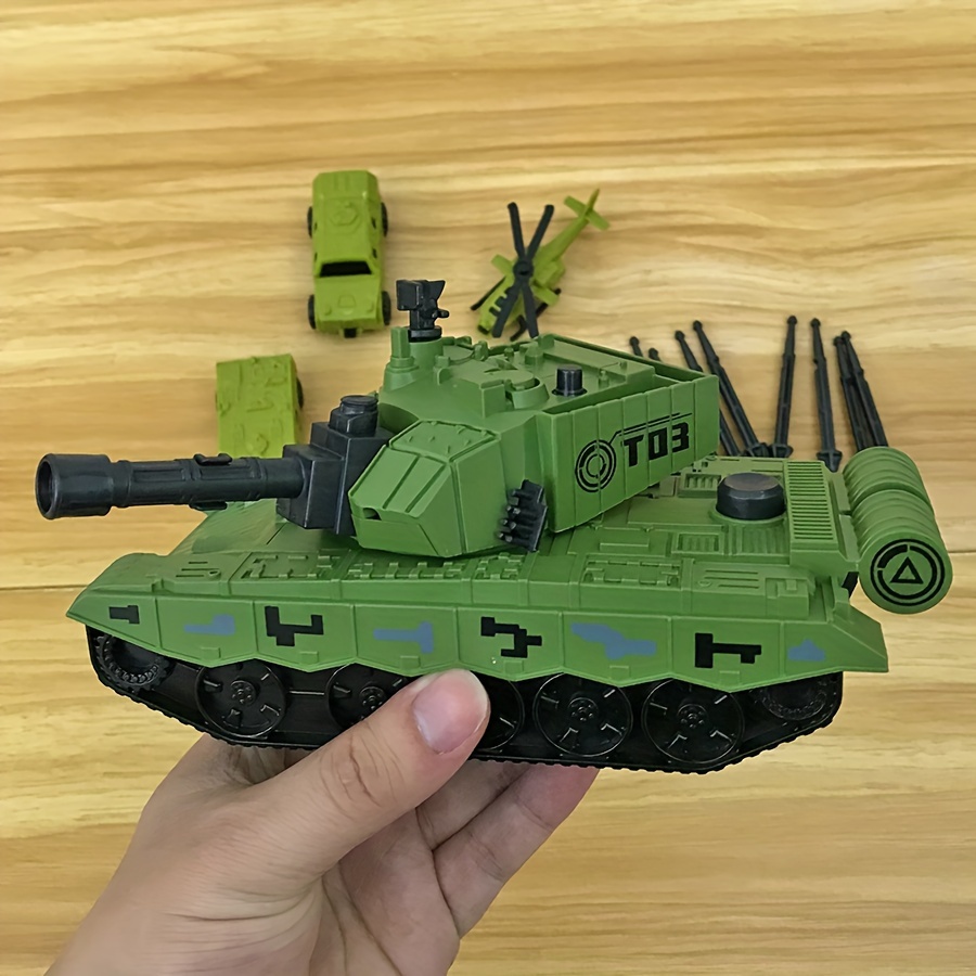 Boys' Military Tank Toy Set With Launchable & Catapult Car - Includes ...