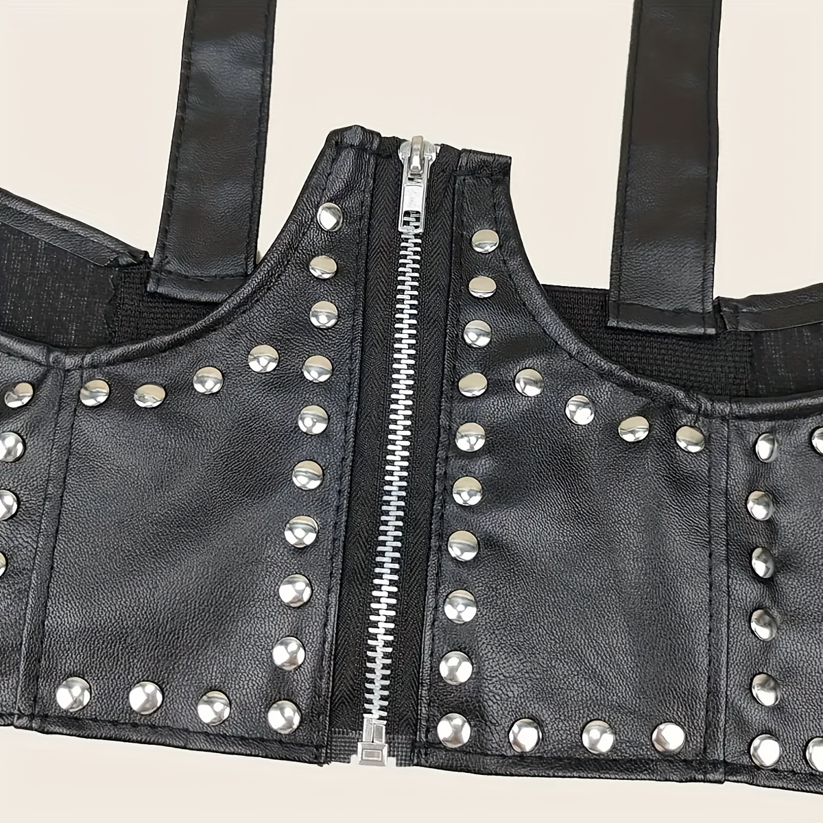 Ladies Black Y2k Zipper Girdle Rivet Inlaid Studded Belt - Temu Canada