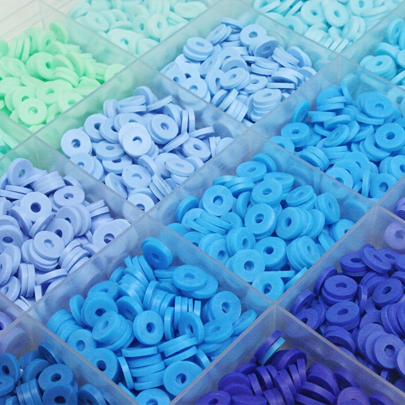 Flat Round Colorful Polymer Clay Loose Spacer Beads Jewelry - Temu ...