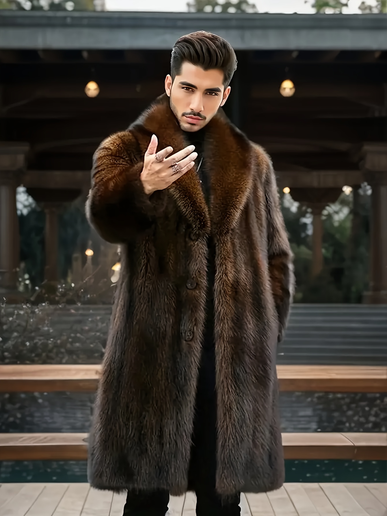 men fur coats sold on Temu United States