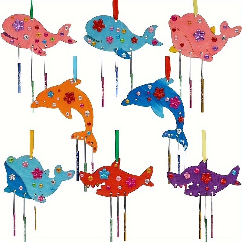 Unfinished Diy Wooden Ocean Animal Wind Chime Handicraft - Temu New Zealand