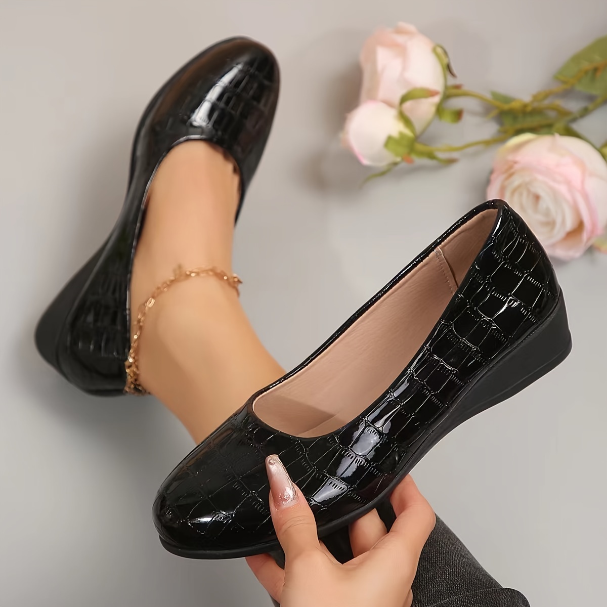 red shoes women sold on Temu United States
