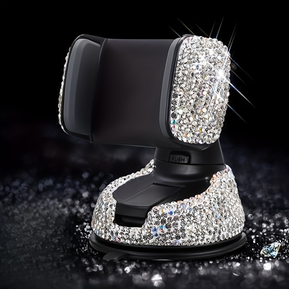 Artificial Diamond Embedded 360 Degrees Stand - Temu