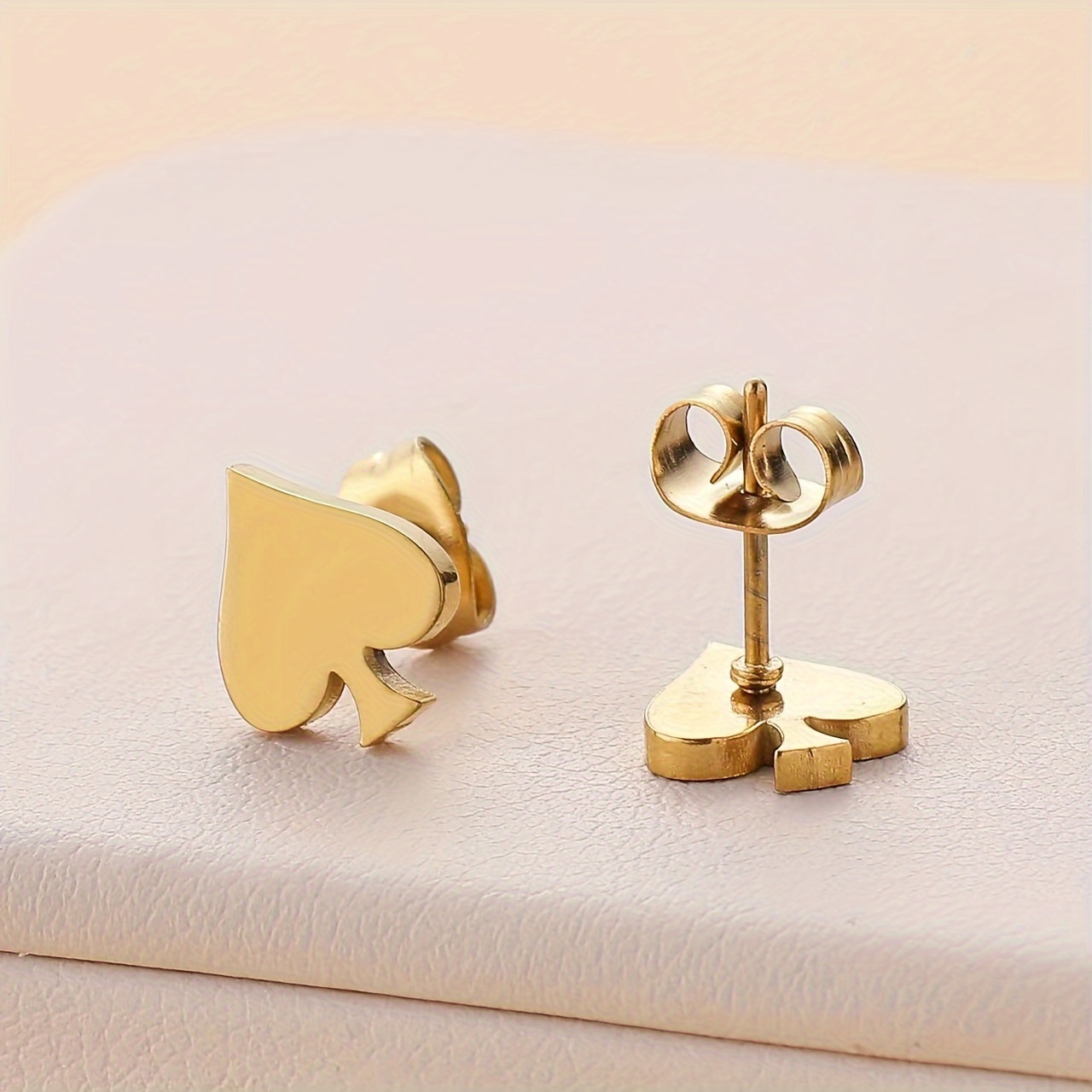 Spades Shaped Stud Earrings Minimalist Cute Stud Earrings - Temu United ...