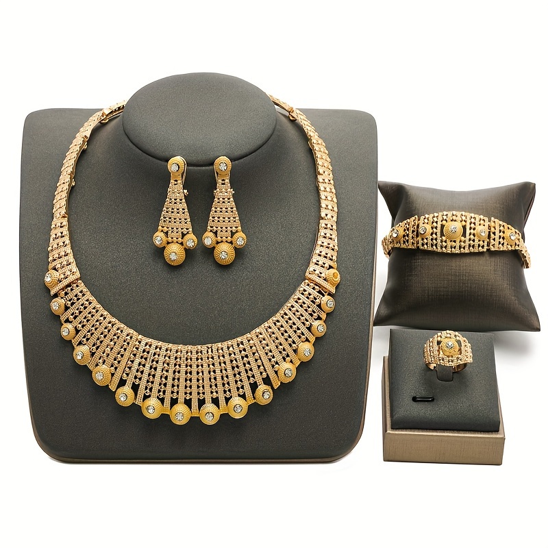 1 Pair Earrings 1 Necklace 1 Bracelet 1 Ring Traditional - Temu South Africa