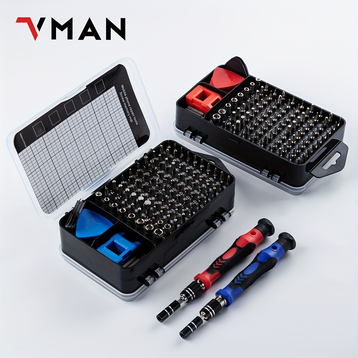 122in 1 Electronics Repair Tool Kit Precision Screwdriver Set with Case for Computer PC Cellphone Game Console Watch Eyeglasses Carbon Steel Non Slip Handle Flat Phillips Torx Heads