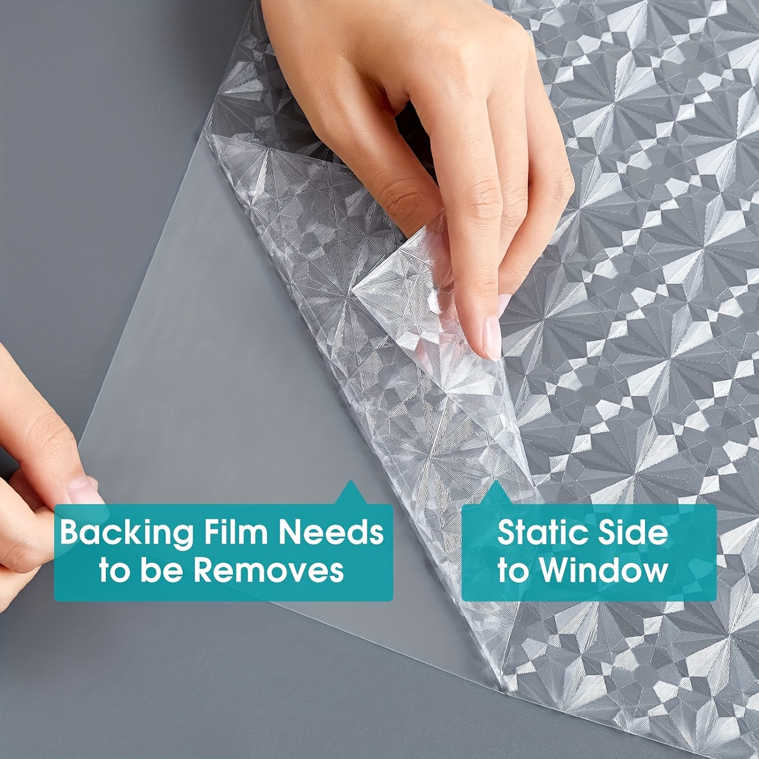 Contemporary Diamond Prism Window Film Pvc Privacy Static - Temu