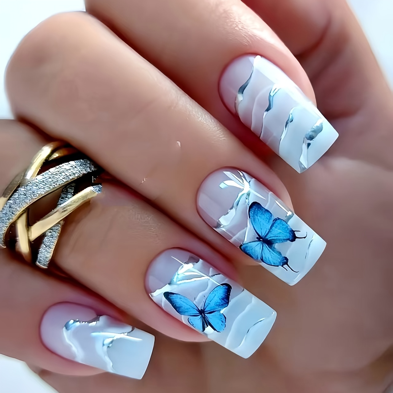 nails with butterflies sold on Temu United States