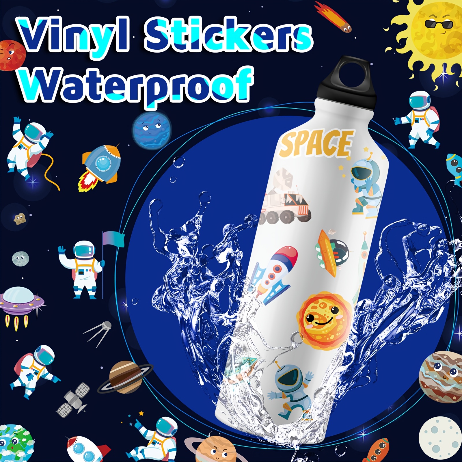 48 Space themed Stickers Waterproof Planet Astronaut - Temu