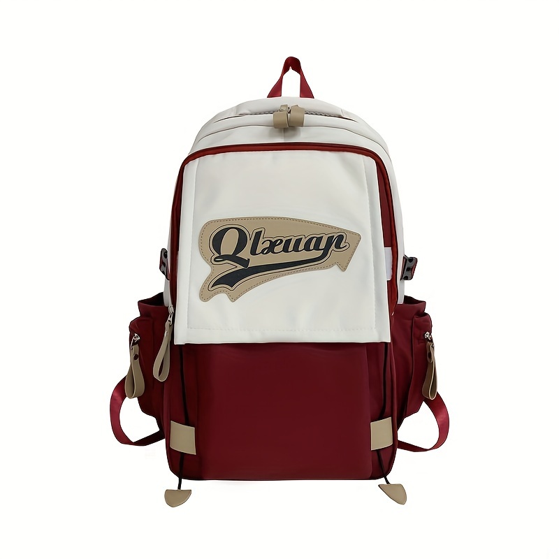 Large Capacity Nylon Backpack Preppy College School Daypack - Temu ...