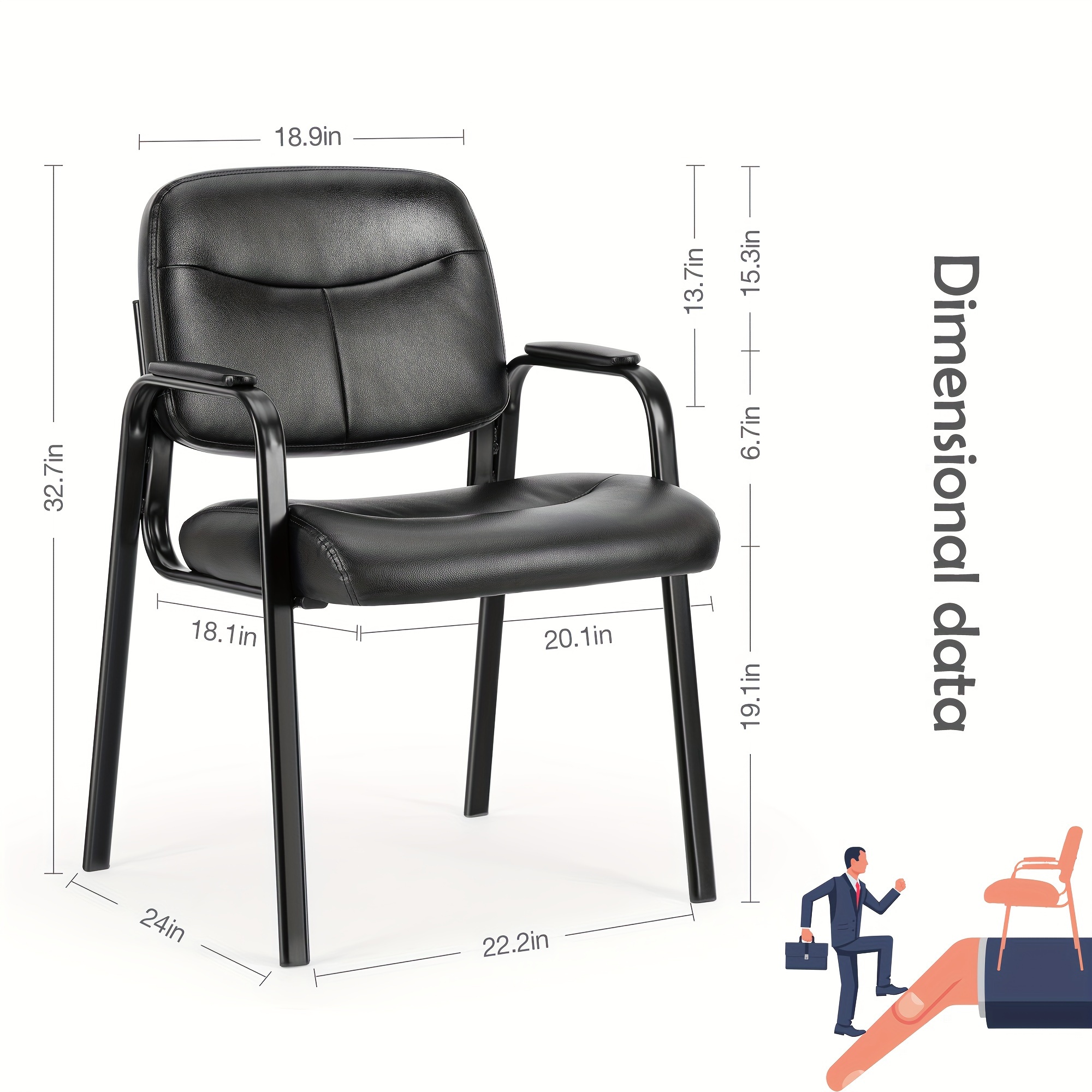 Chairs No Wheels Guest Chair Padded Arm Office - Temu