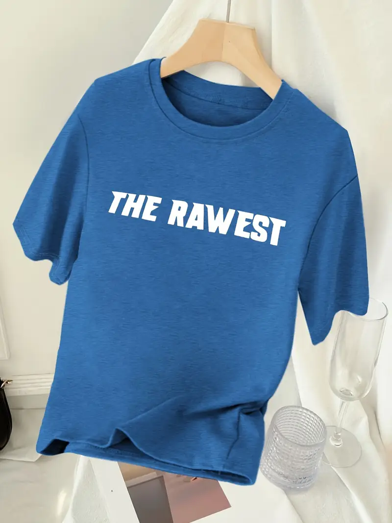 Letter Print T Shirt Plus Size Short Sleeve Crew Neck Casual Temu