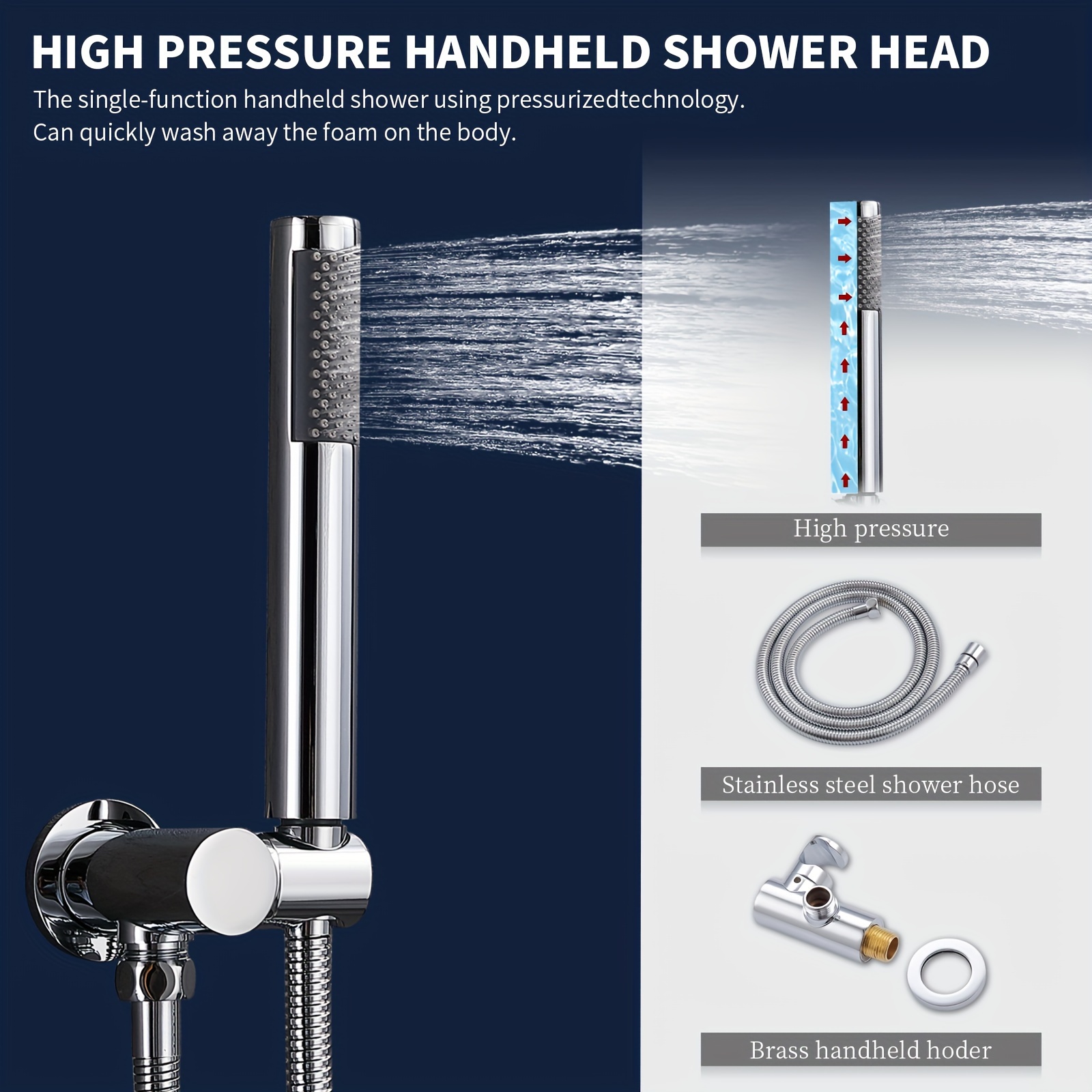 Shower System Shower Faucet Combo Set Wall Mounted Rainfall - Temu