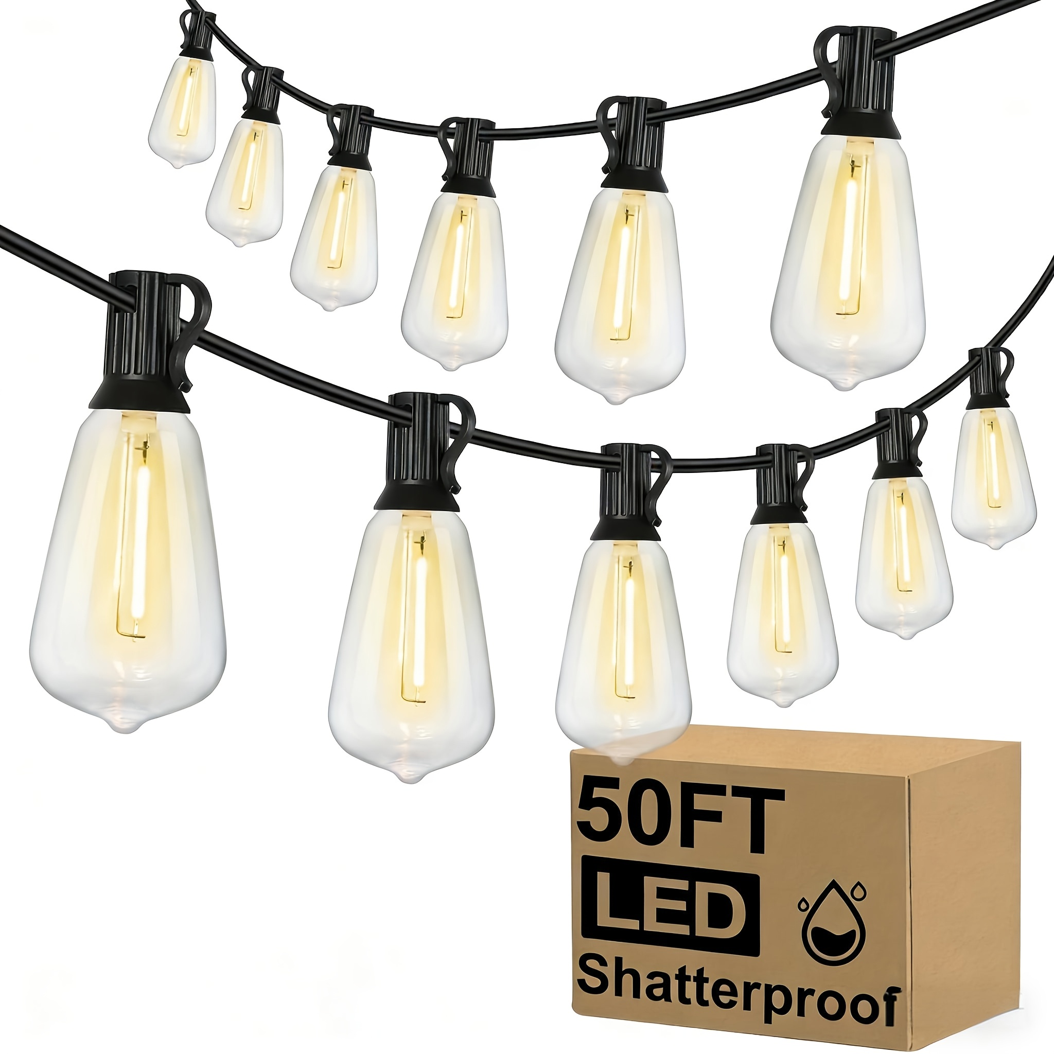 string lights outdoor sold on Temu United States