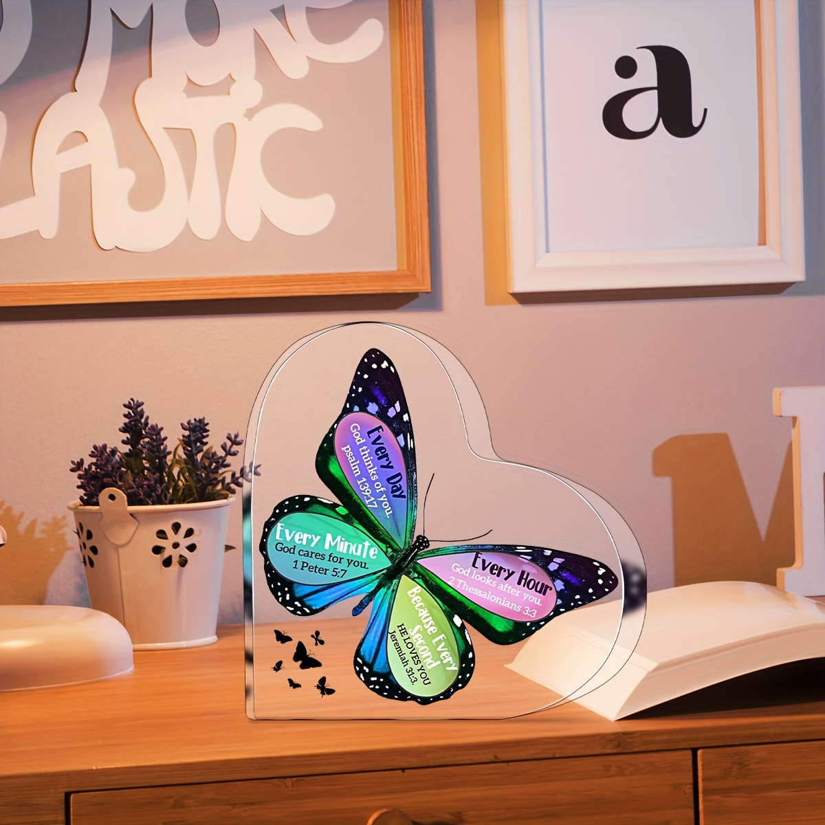 1pc, Religious Inspirational Present, Acrylic Hearts Plaques, For Man ...