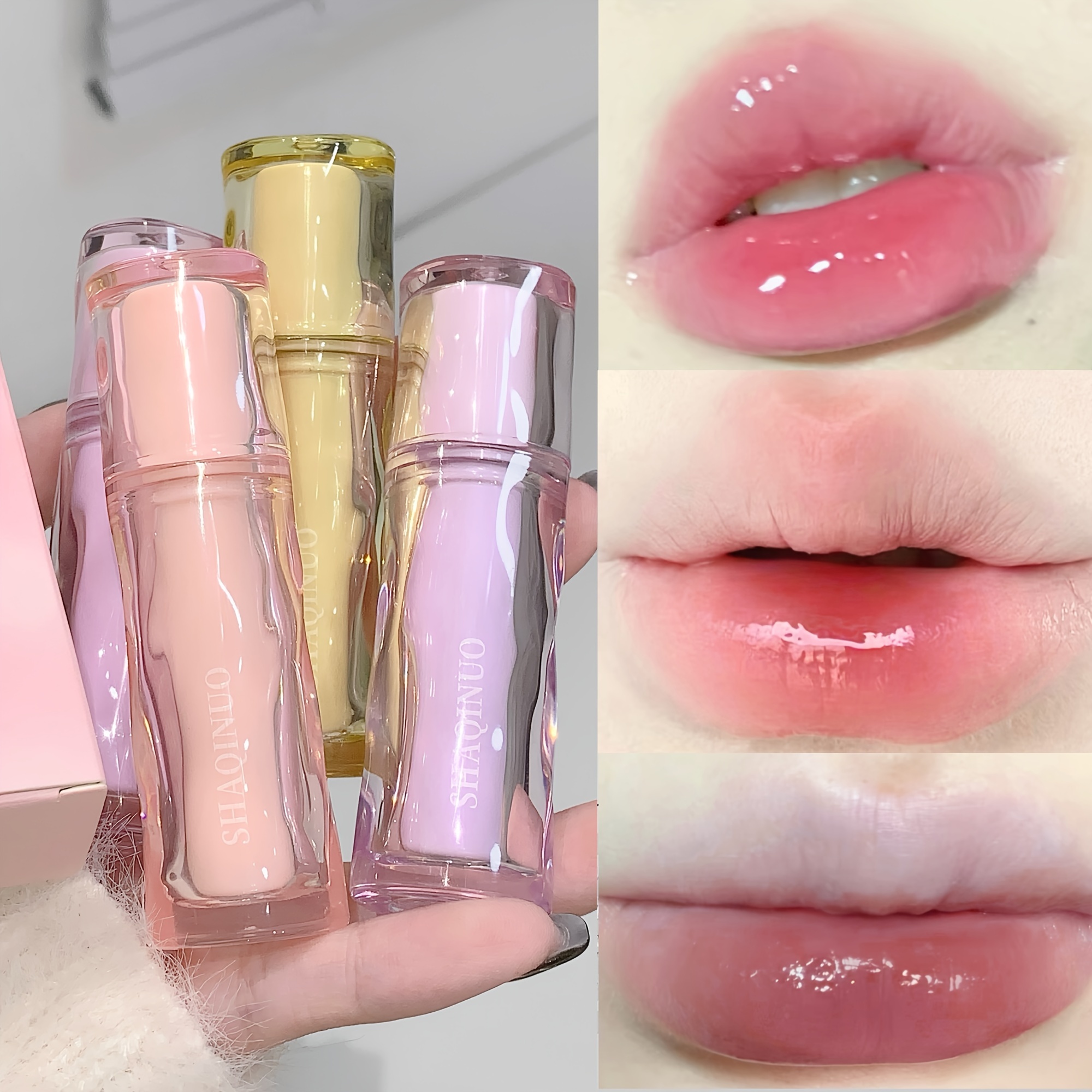 포근한 입술을 위한 수분크림 립글로스 액체 립스틱 반짝이는 물광 효과 끈적임 없이 오랫동안 보습 매끈한 투명 마무리 아름다운 입술 메이크업 Temu에서 쇼핑하고