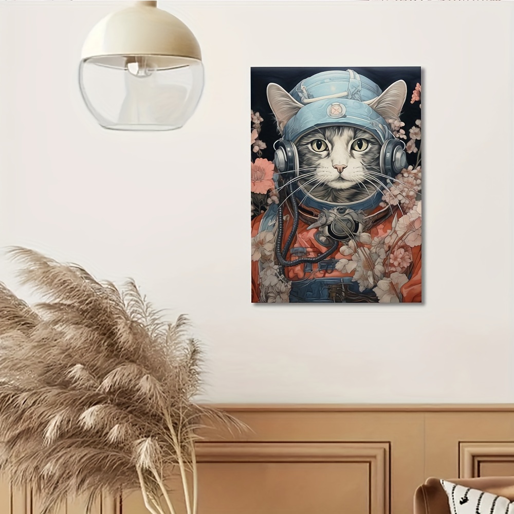 Big Cat Wearing Headphones Japanese Style Creative Posters - Temu New ...