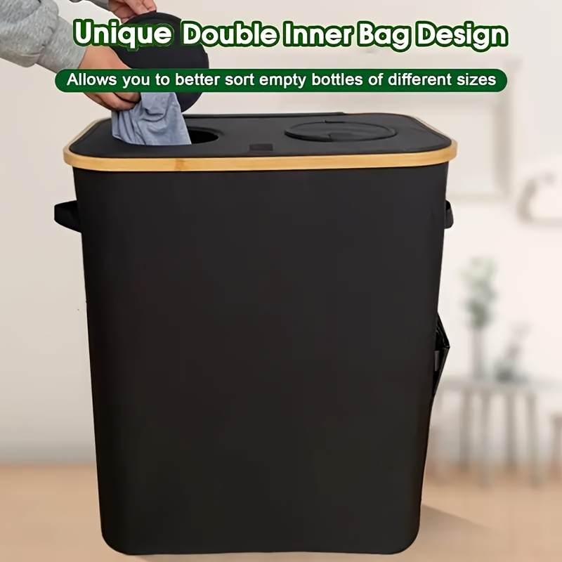 Modern Bamboo Laundry Hamper Lid Large Capacity Rectangle - Temu