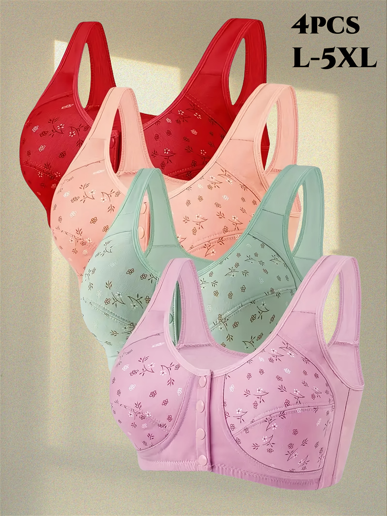 Sostenes Para Mujer Front Closure Bras For Older Women - Wireless ...