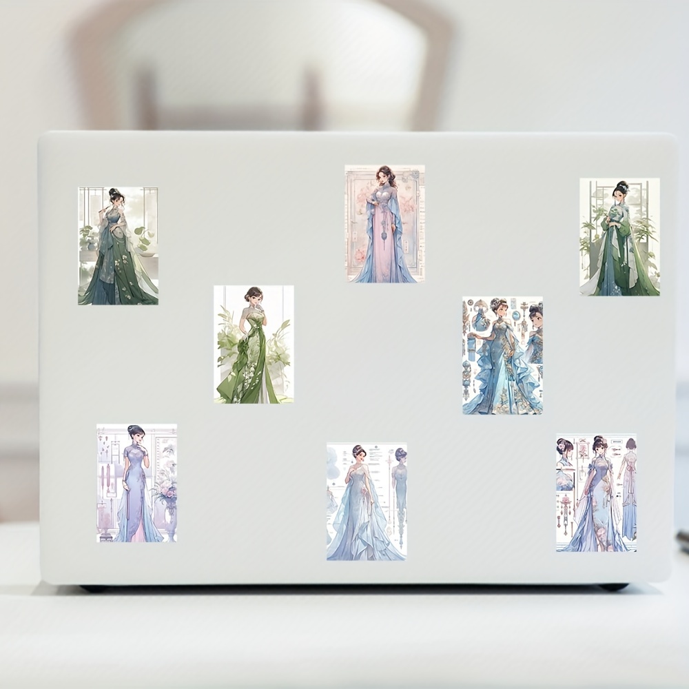 Chinese Style Cheongsam Sticker Packs Guitar Phone - Temu Canada