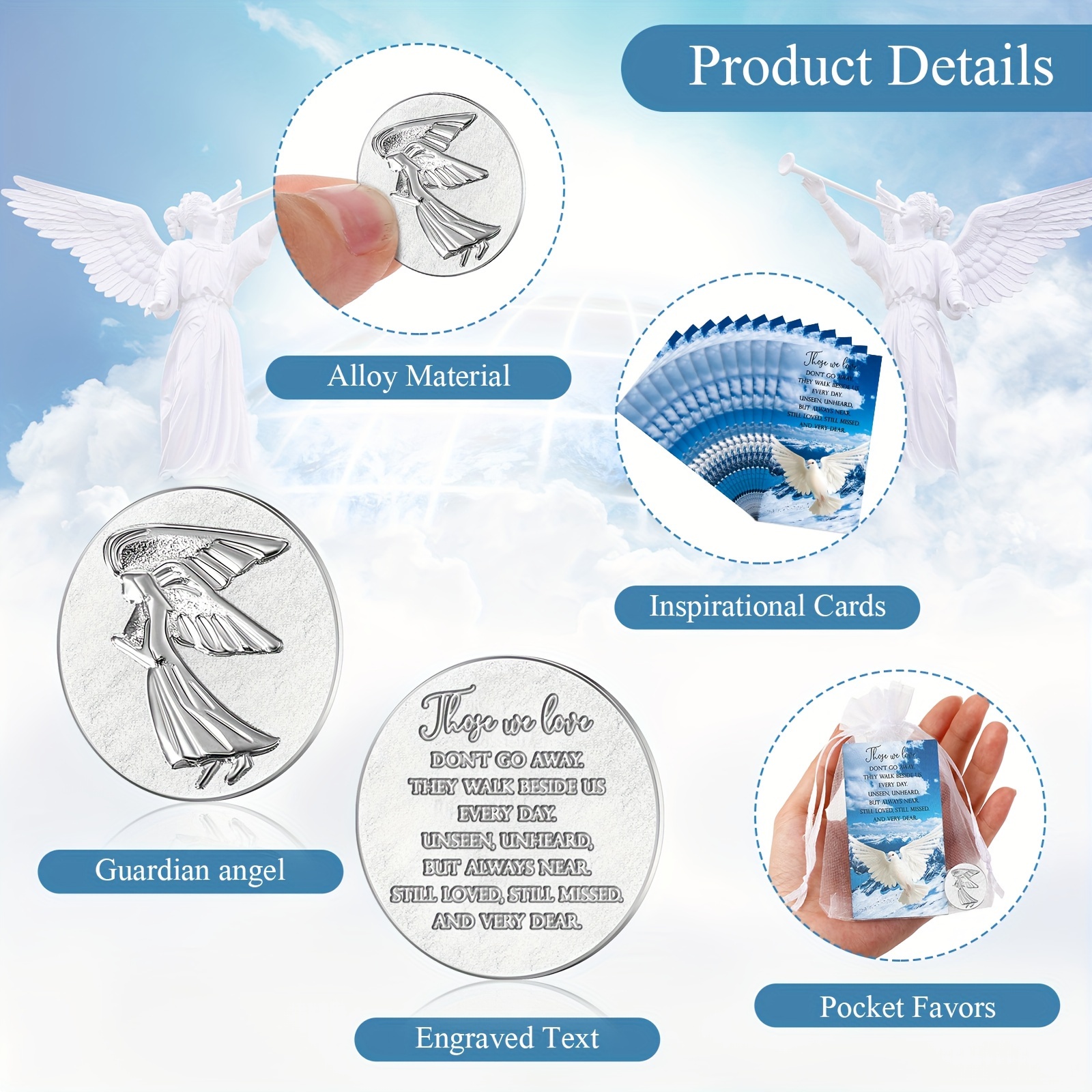 24 Pack Guardian Angel Token Coins Set With Inspirational Cards ...