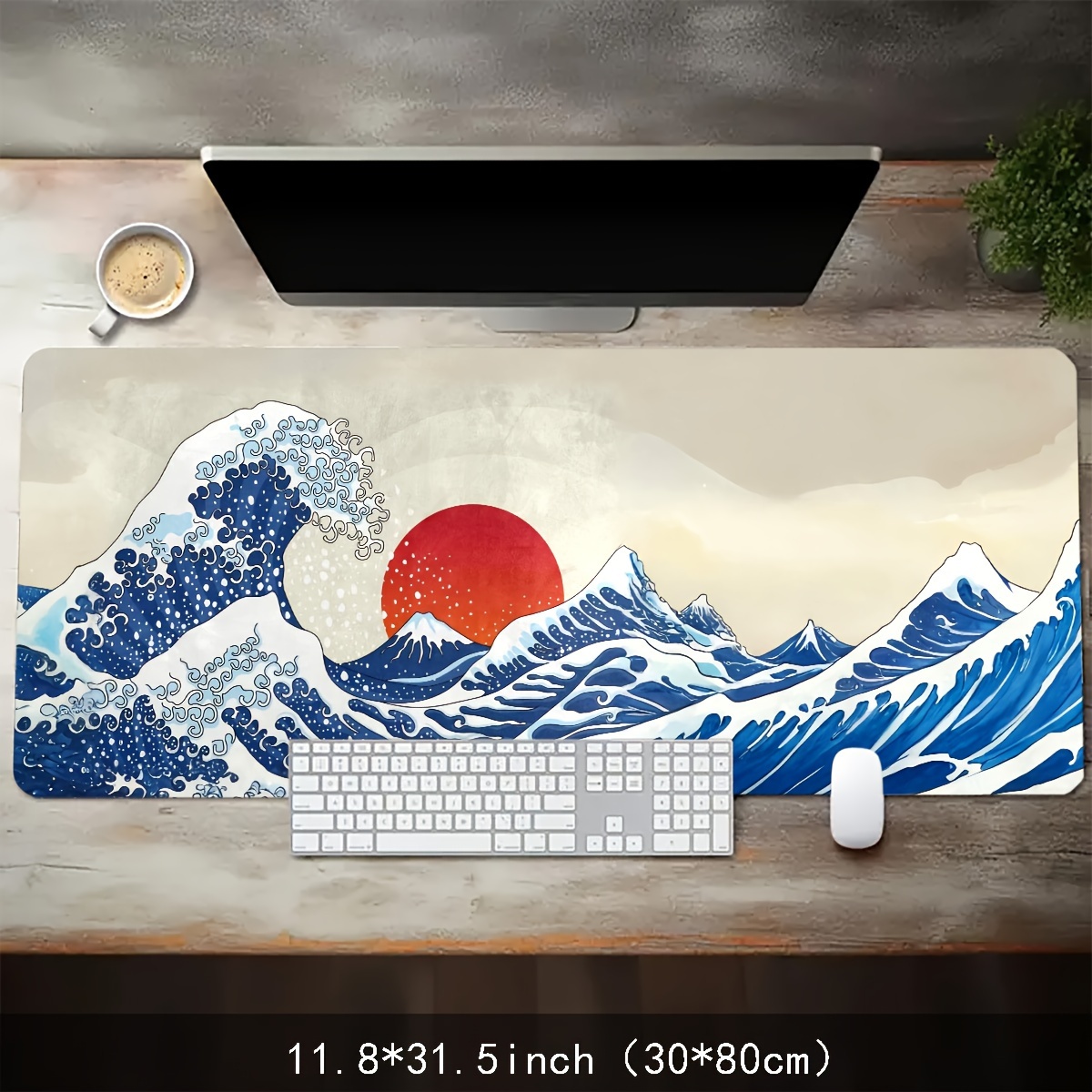 1pc Japanese Blue And White Wave Kanagawa Big Wave Painting Mouse Pad ...