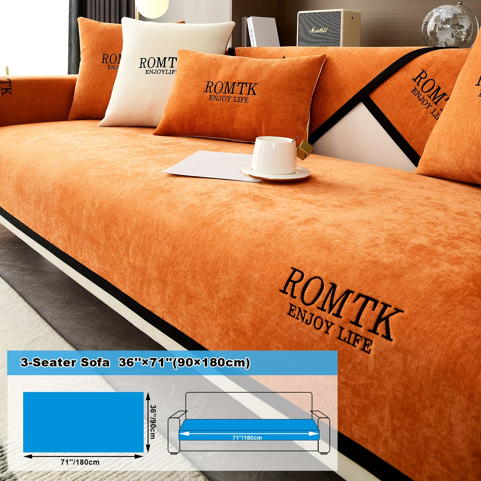 Chenille Sofa Cover Couch Cover Geometric Embroidery Sofa - Temu Canada