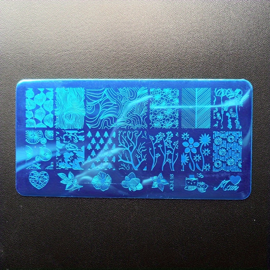 Nail Printing Template Stamp Scraper Set Flower - Temu