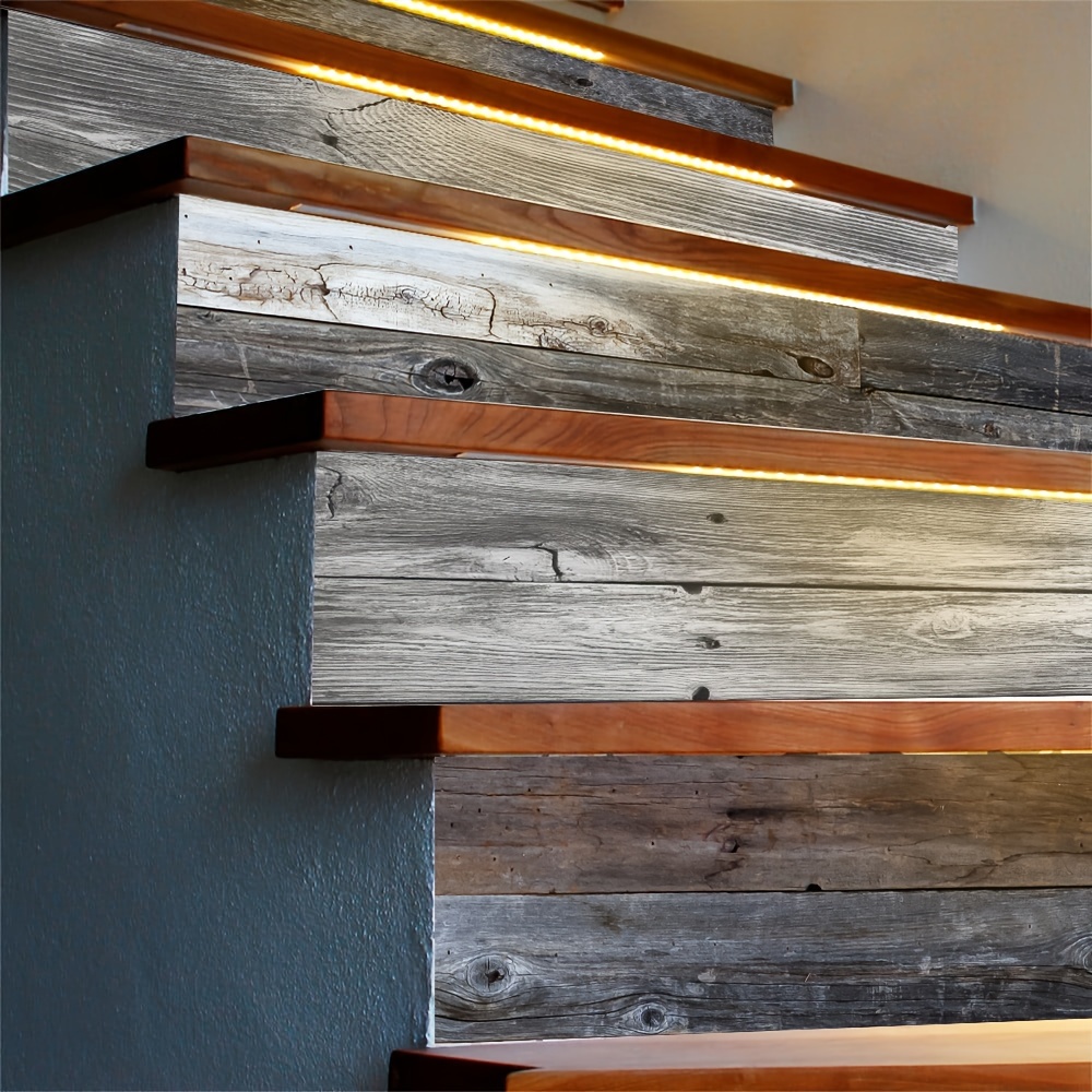 Pvc Stair Treads Stickers Self adhesive Wood Grain Step - Temu