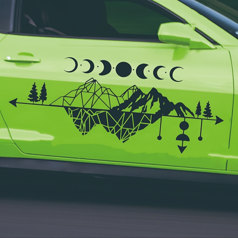 mountain landscape vinyl decal – geometric mountain phases - Temu