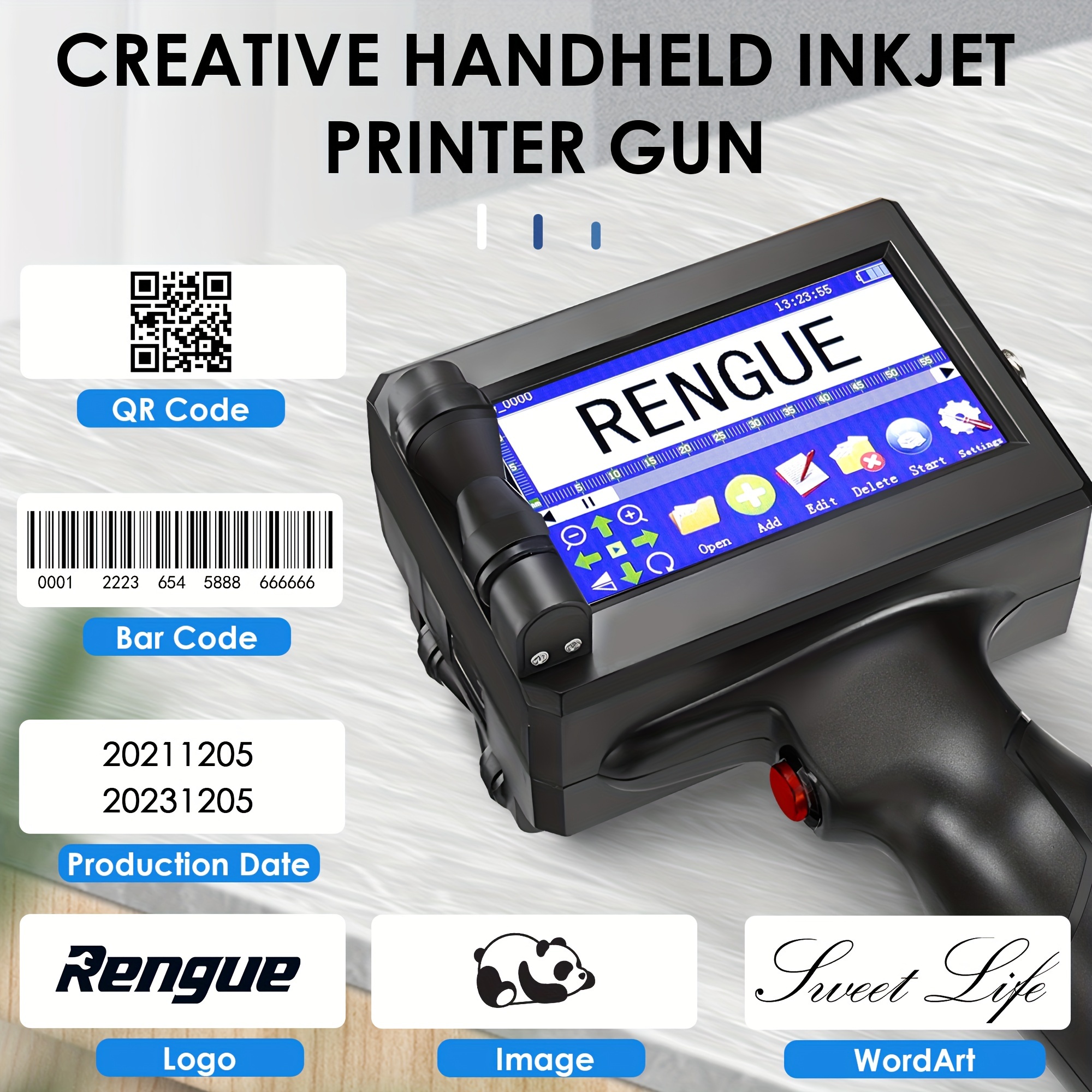 Handheld Inkjet Printer Gun Portable Handheld Printer Quick - Temu
