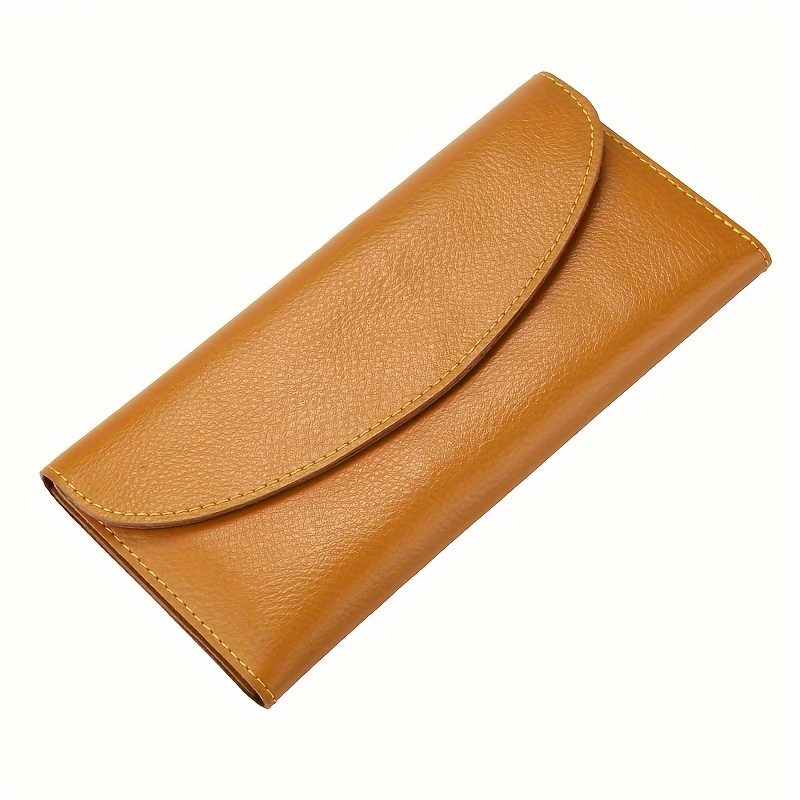 Fashion Vegan Long Wallet Genuine Leather Credit Card Holder - Temu New ...