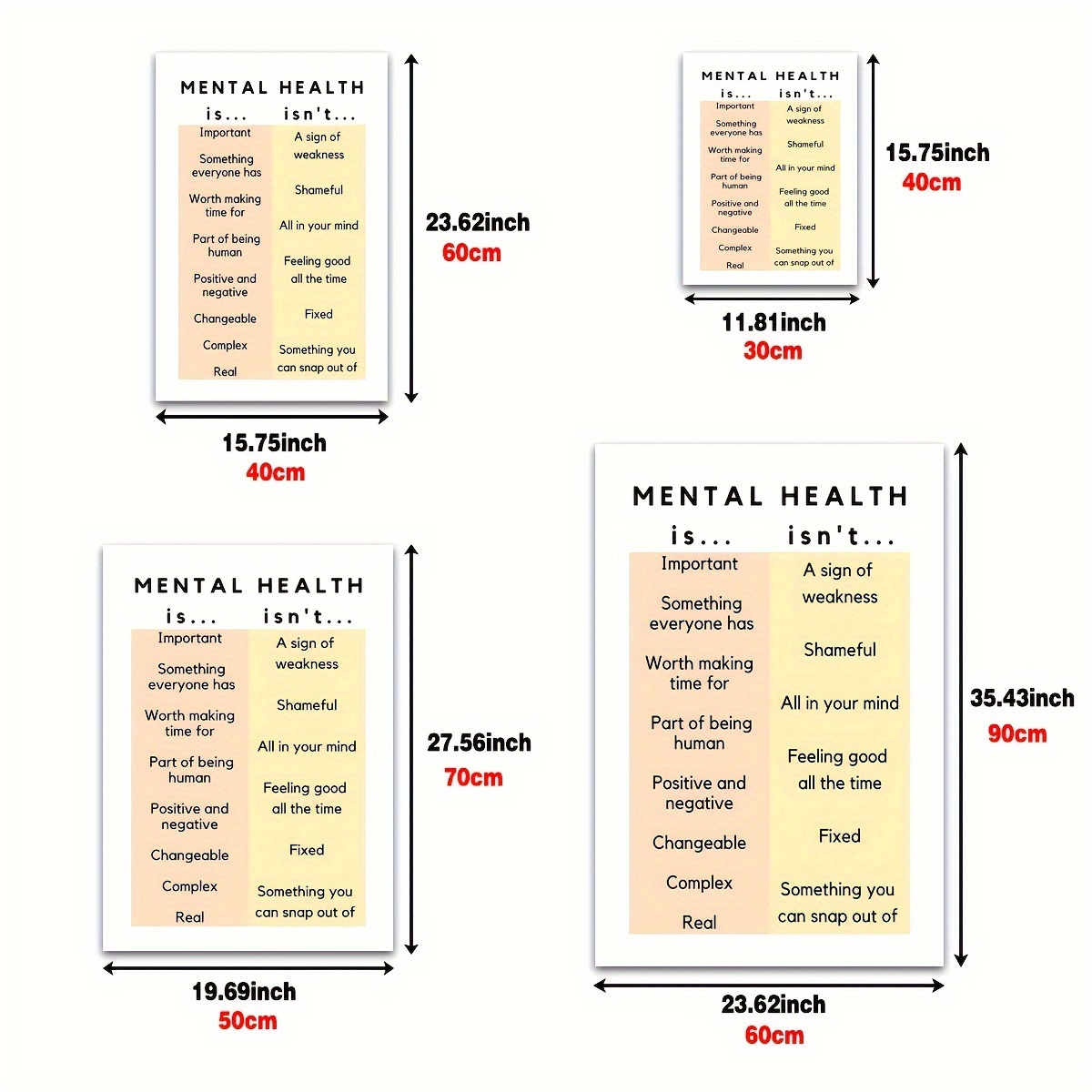 Unframed Canvas Poster Modern Art Mental Health Poster - Temu United ...