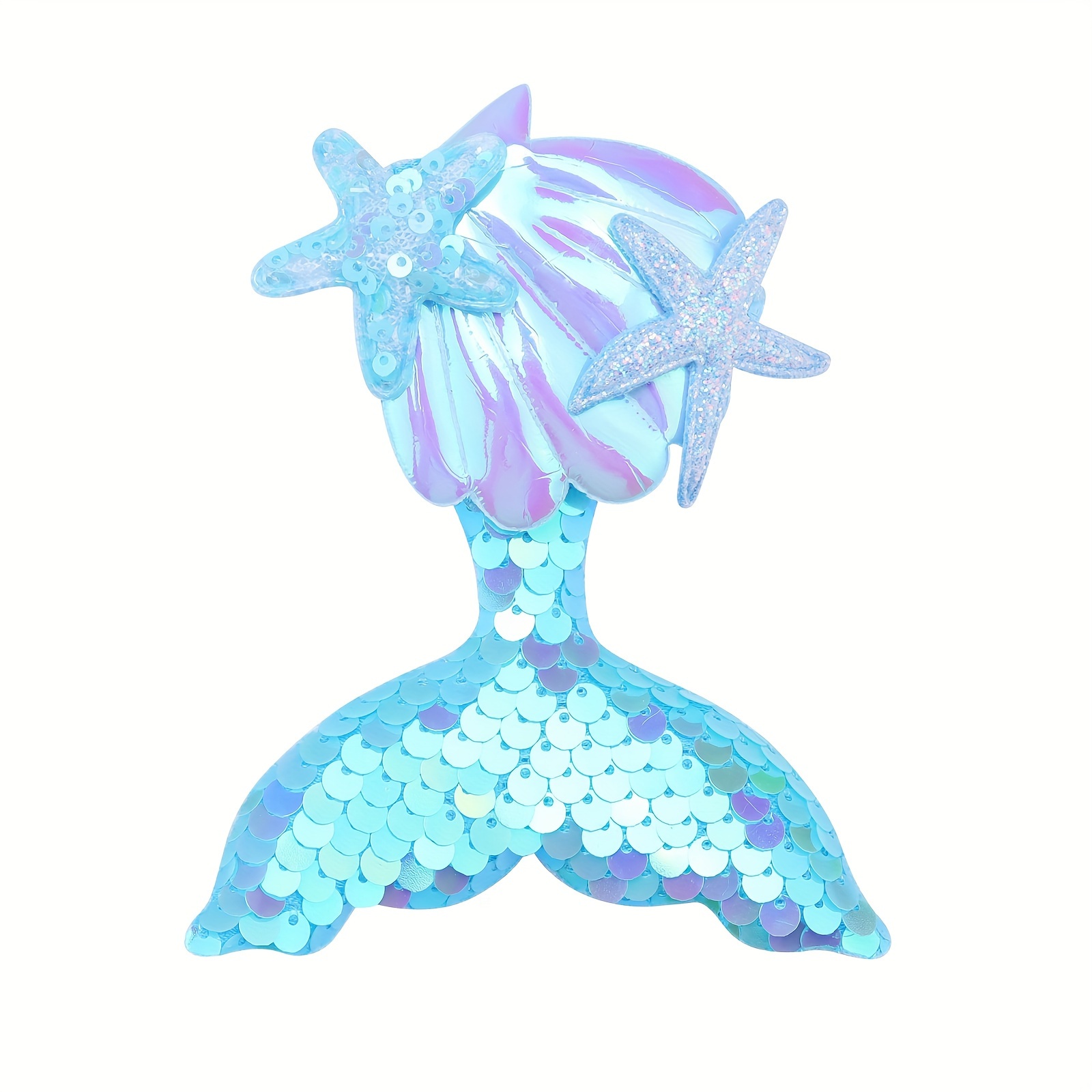 Mermaid Tail Hair Clips Set Cute Sequin Shell Designs - Temu