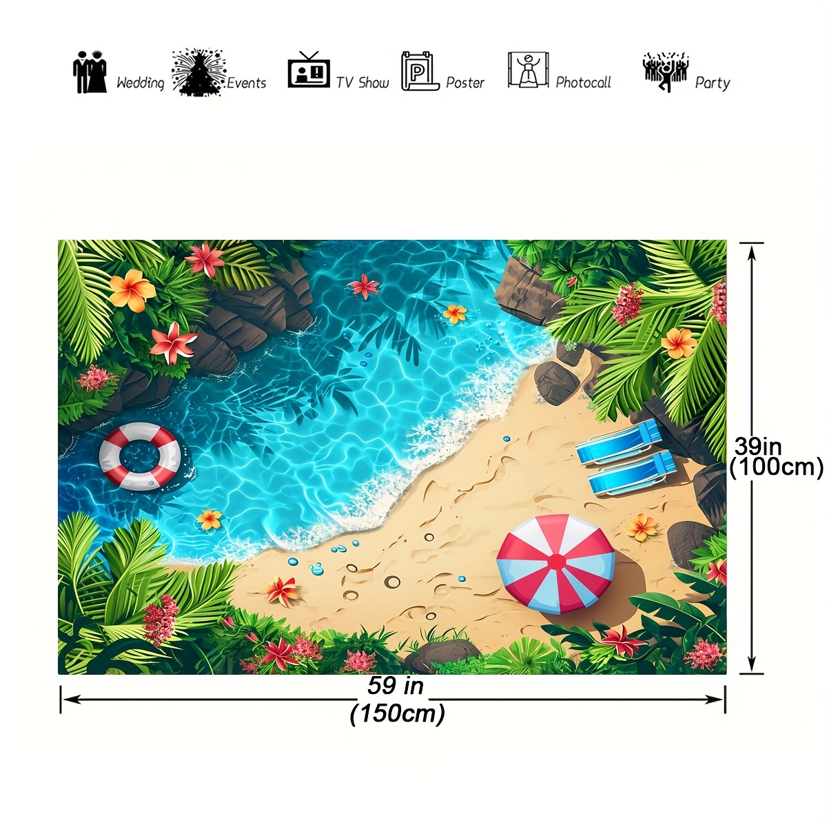 1pc Pool Party Banner Pool Party Backdrop For Summer Pool Party ...