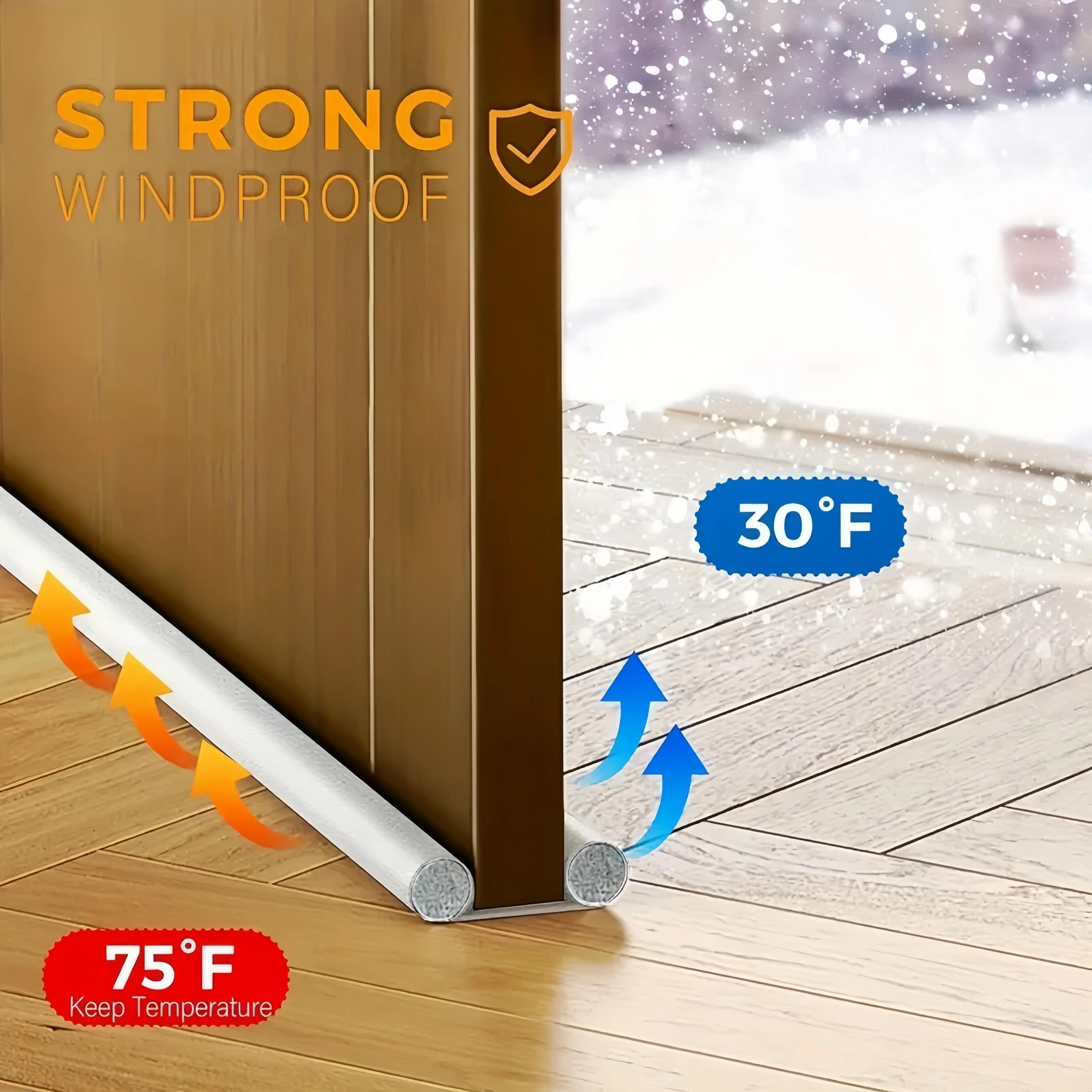 Door Stopper Under Door Draft Stopper | Brown Microfleece Wind & Dust ...