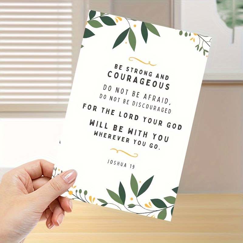 1pc Be Strong And Courageous Religious Greeting Card For Wedding, Baby ...
