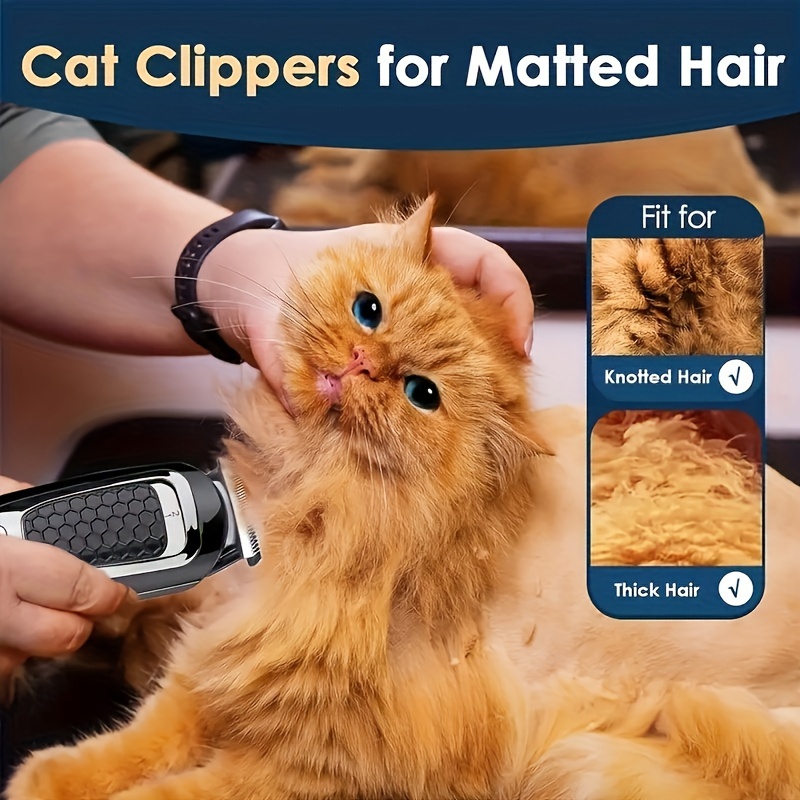 Usb Rechargeable Cat Hair Trimmer, Low Noise Stainless Steel Grooming ...