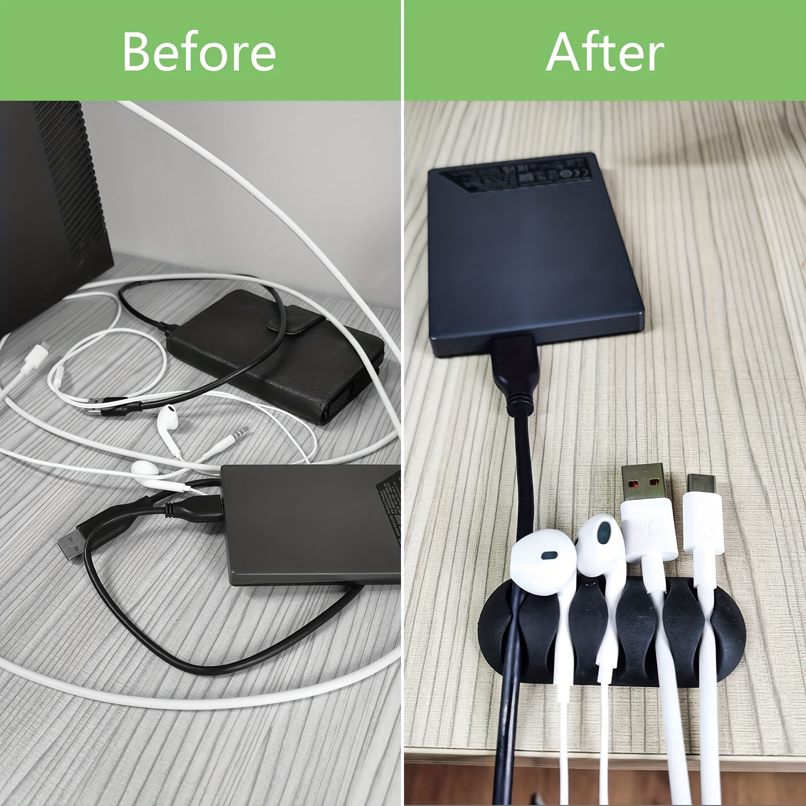 Car Data Cable Fixer Wire Organizer Desktop Clip - Temu