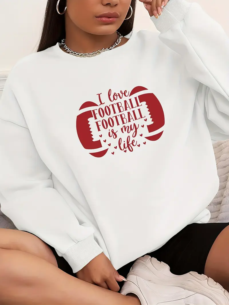 Graphic Print Sweatshirt Plus Size Crew Neck Casual Temu Australia