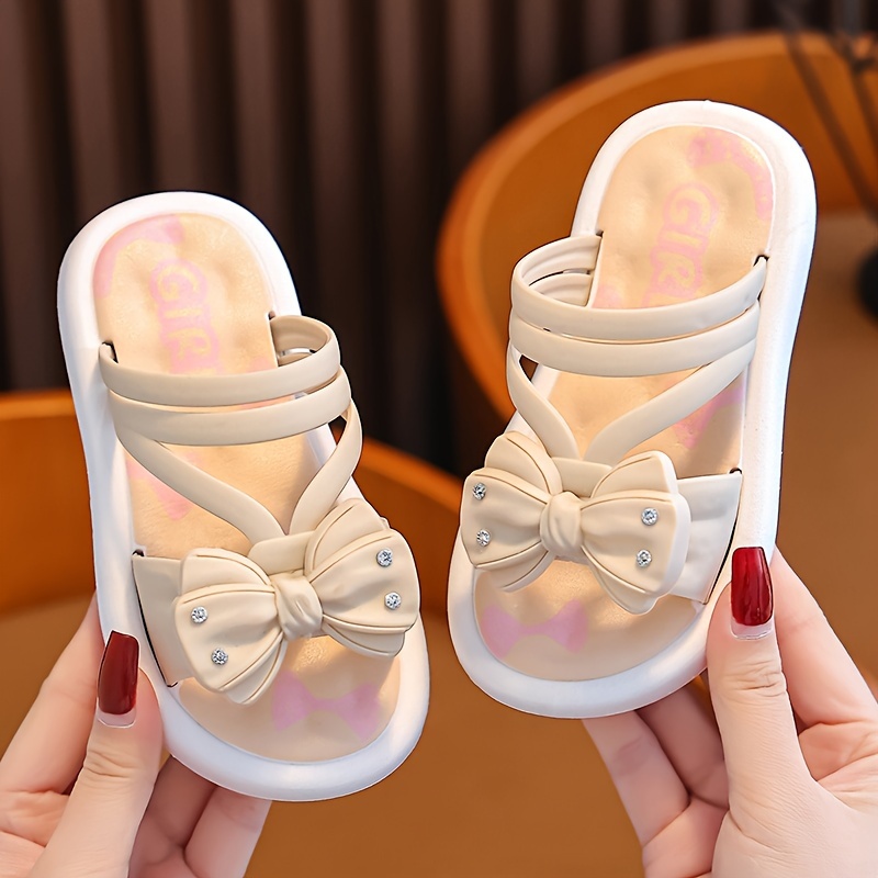 Jiageya Trendy Cute Bowknot Open Toe Slippers Girls - Temu Portugal